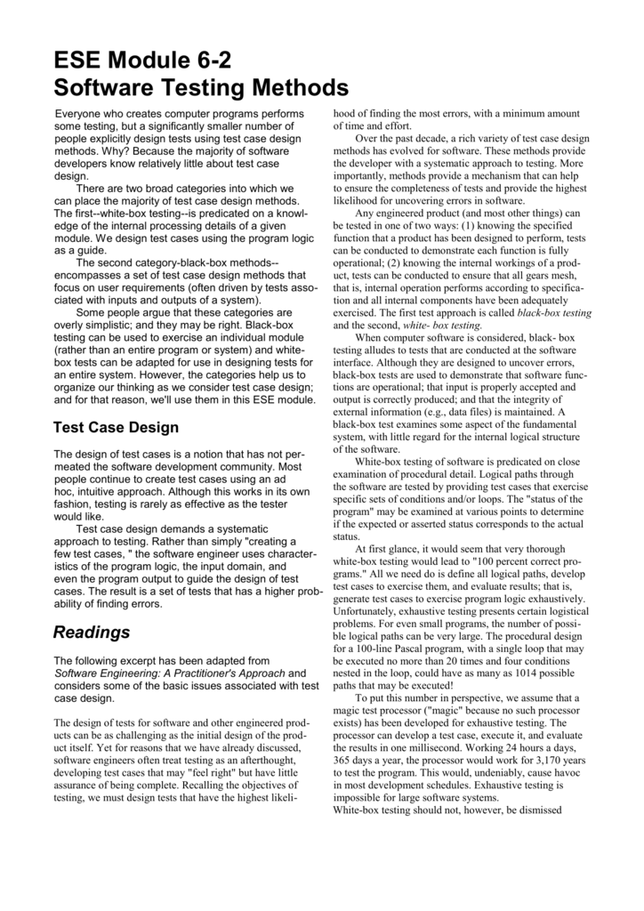 Testing Methods