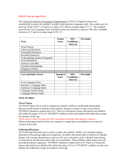 CELF 5 Ages 5 to 8 Template - Spring Branch Independent School