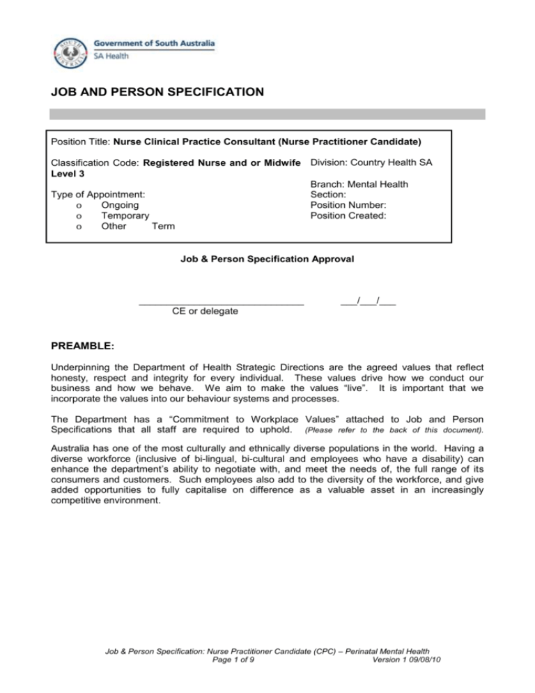 person specification