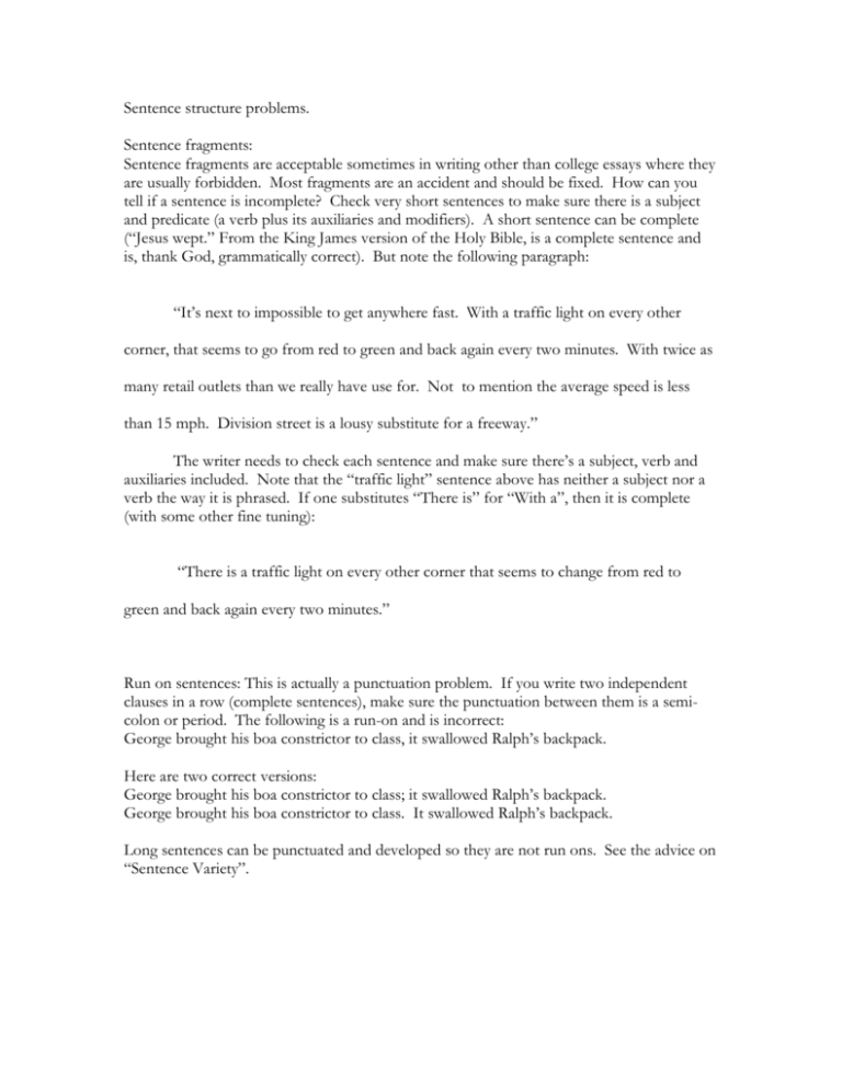 Explanation Of Sentence Structure Problems And How To Deal With Them Explanation Of Sentence Structure Problems And How To Deal With Them