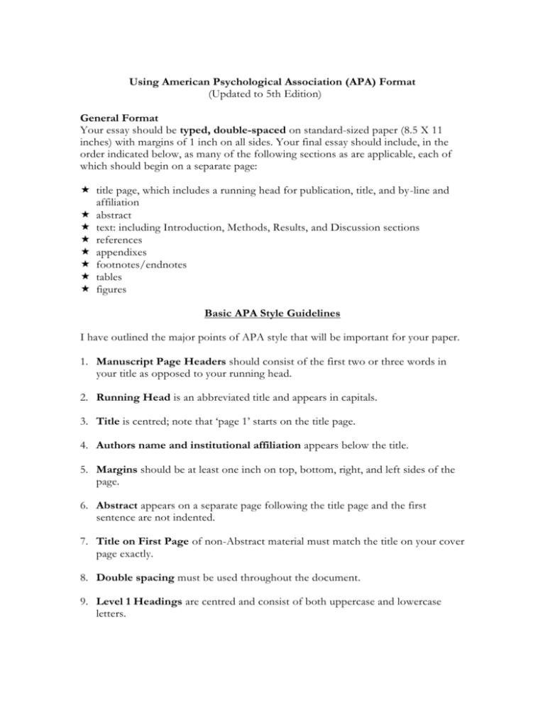 Apa Style Format Guidelines APA Style Home 2022 10 20