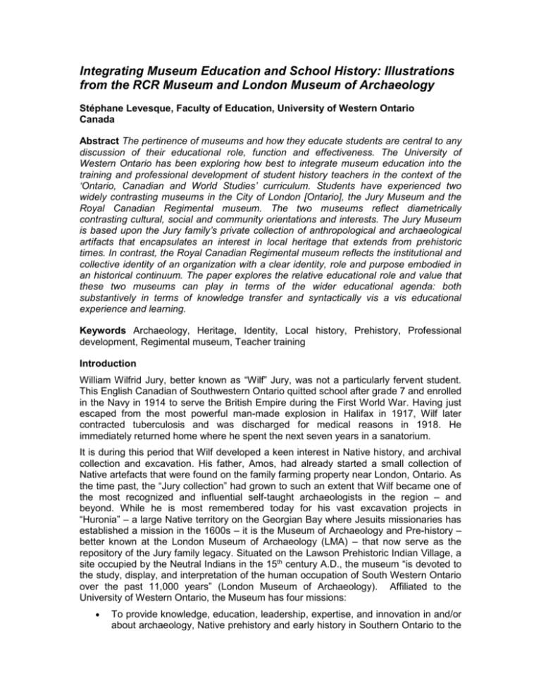 Integrating Museum Education in School History