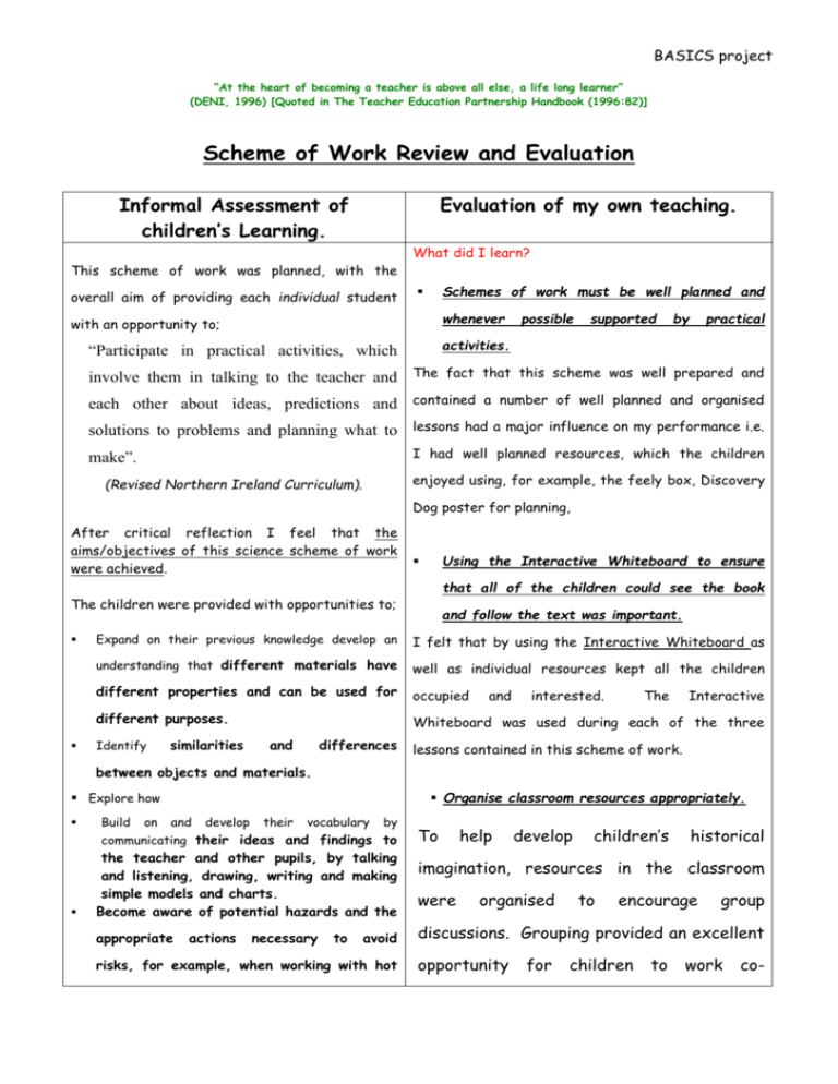 Post Lesson Review And Evaluation