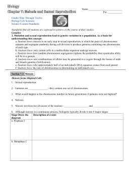 Lesson 1 | Sexual Reproduction and Meiosis