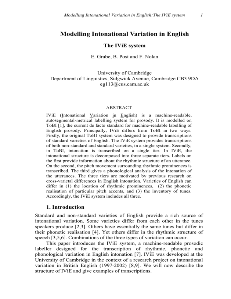 2. The Structure of IViE