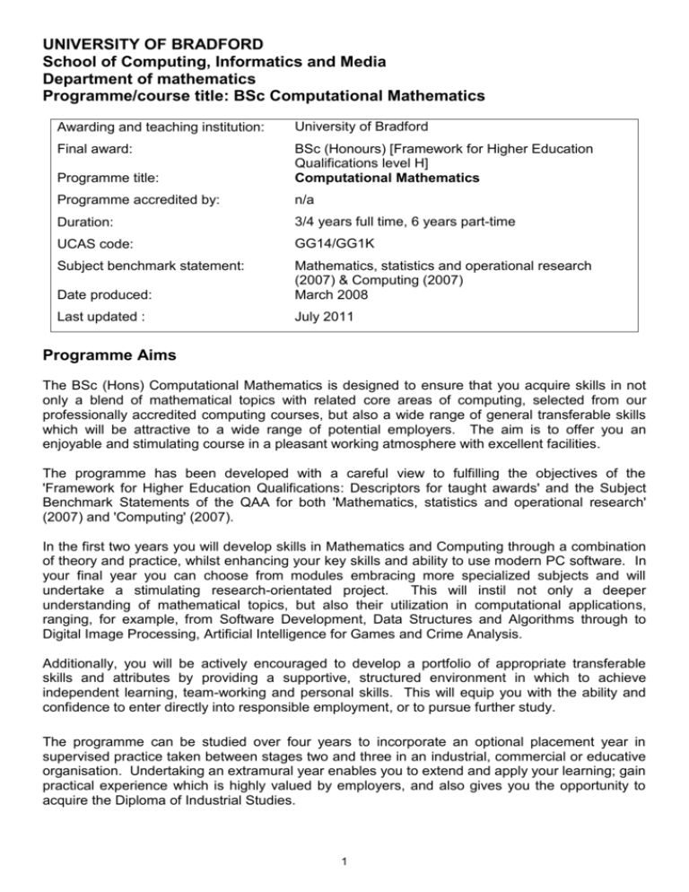 BSc Computational Mathematics
