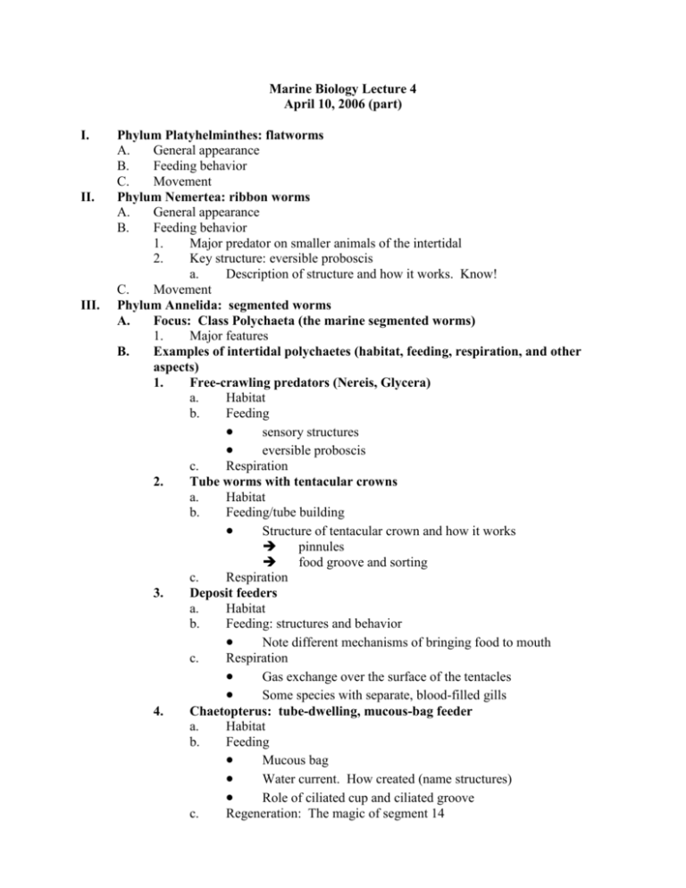 Marine Biology Lecture 4 Marine Biology Lecture 4