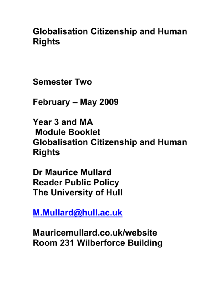Globalization Citizenship and Human Rights