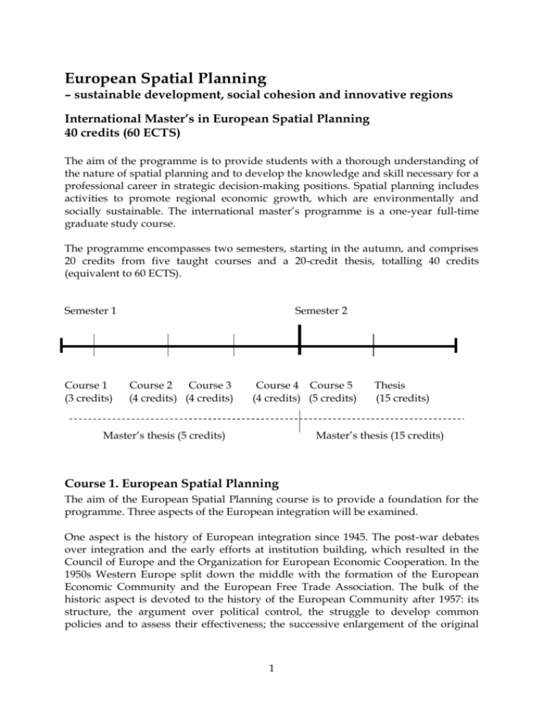 European Spatial Planning – sustainable development, social
