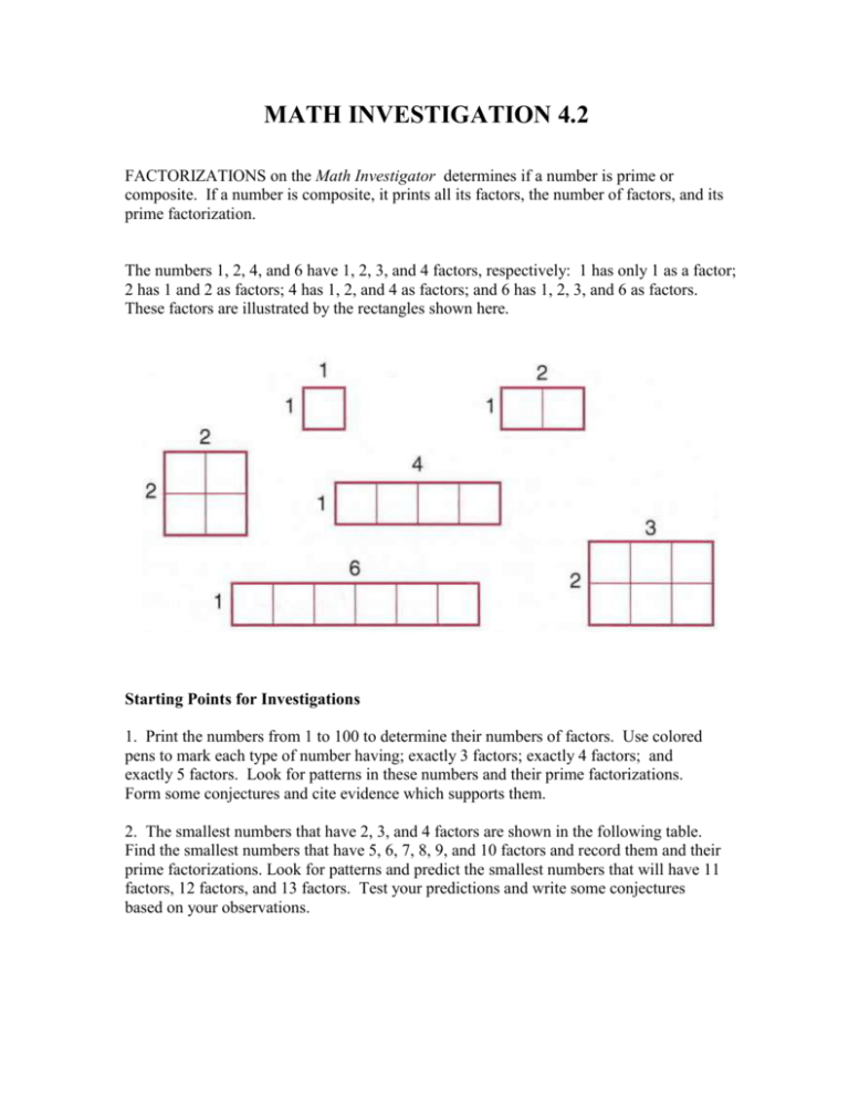 MATH INVESTIGATION 4