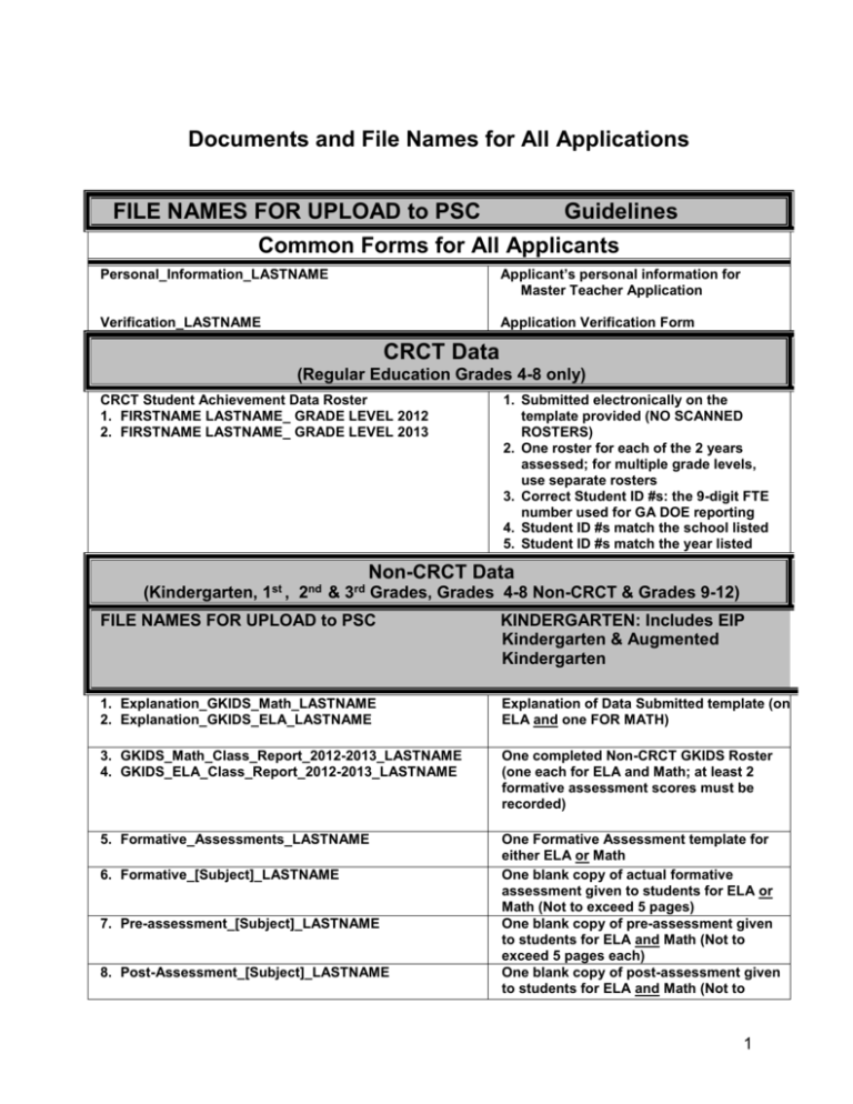 Document Submission Guidelines And Checklist Document Submission Guidelines And Checklist