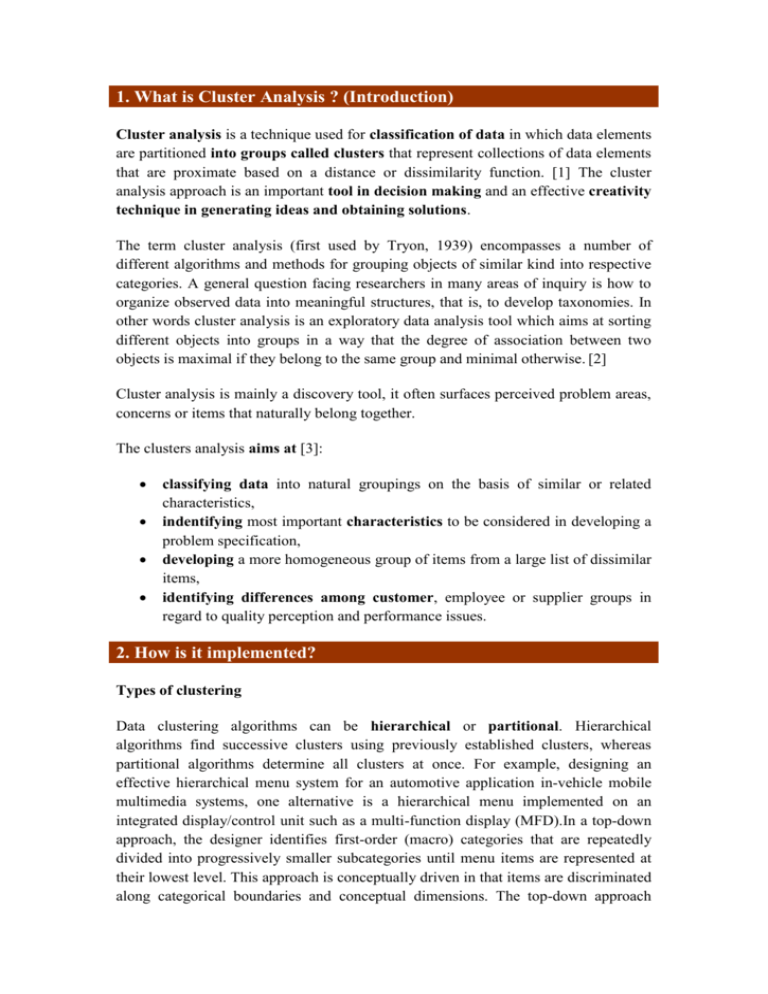 Cluster Analysis