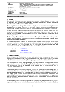 ESS COSHH Form
