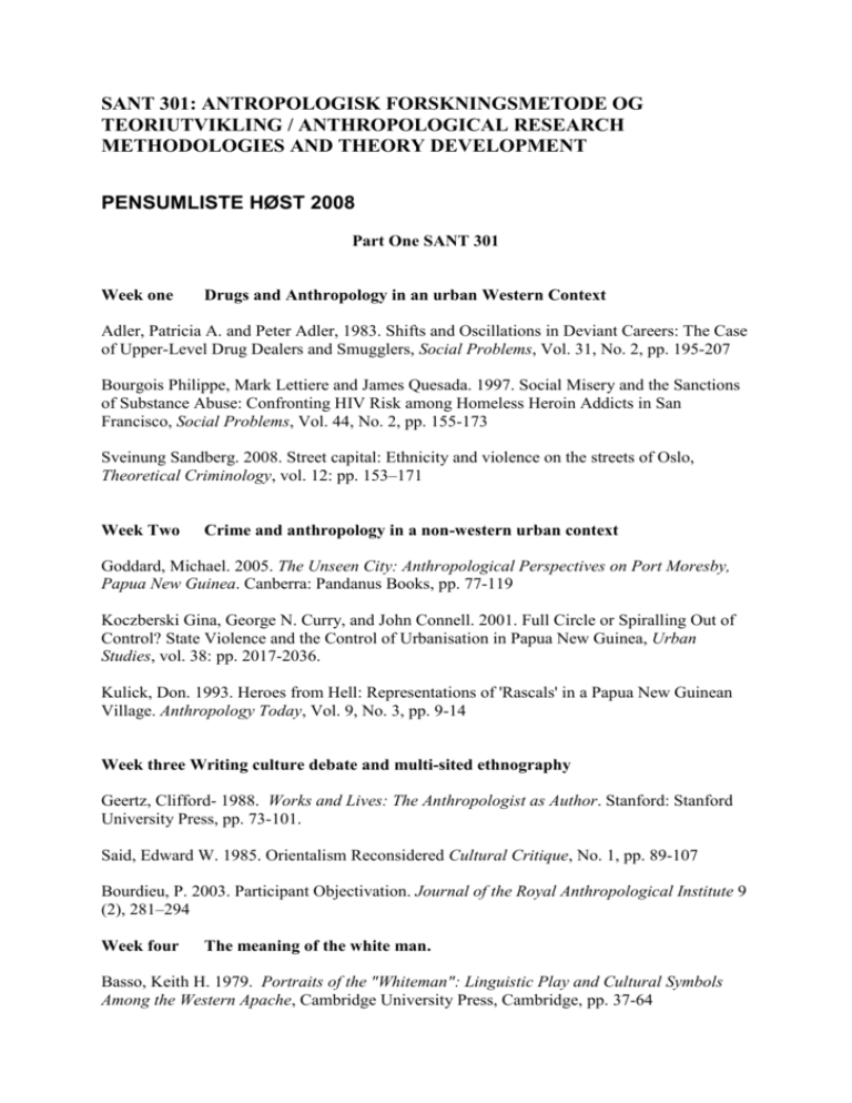 Course Outline SANT 301