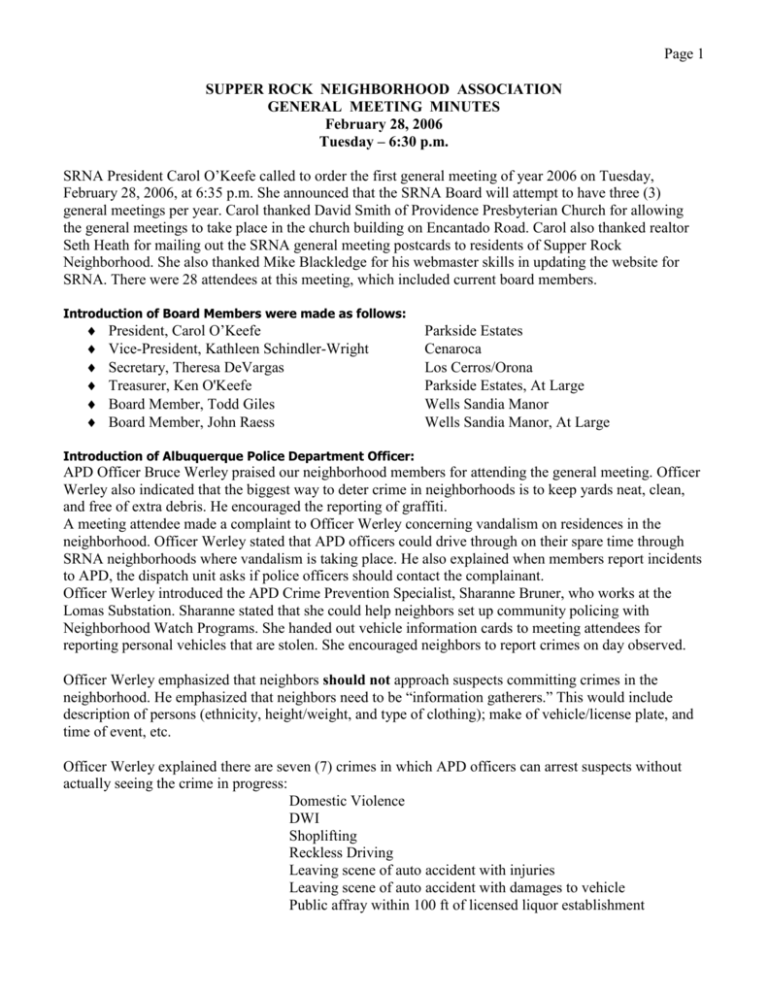 MS Word - Supper Rock Neighborhood Association MS Word - Supper Rock Neighborhood Association