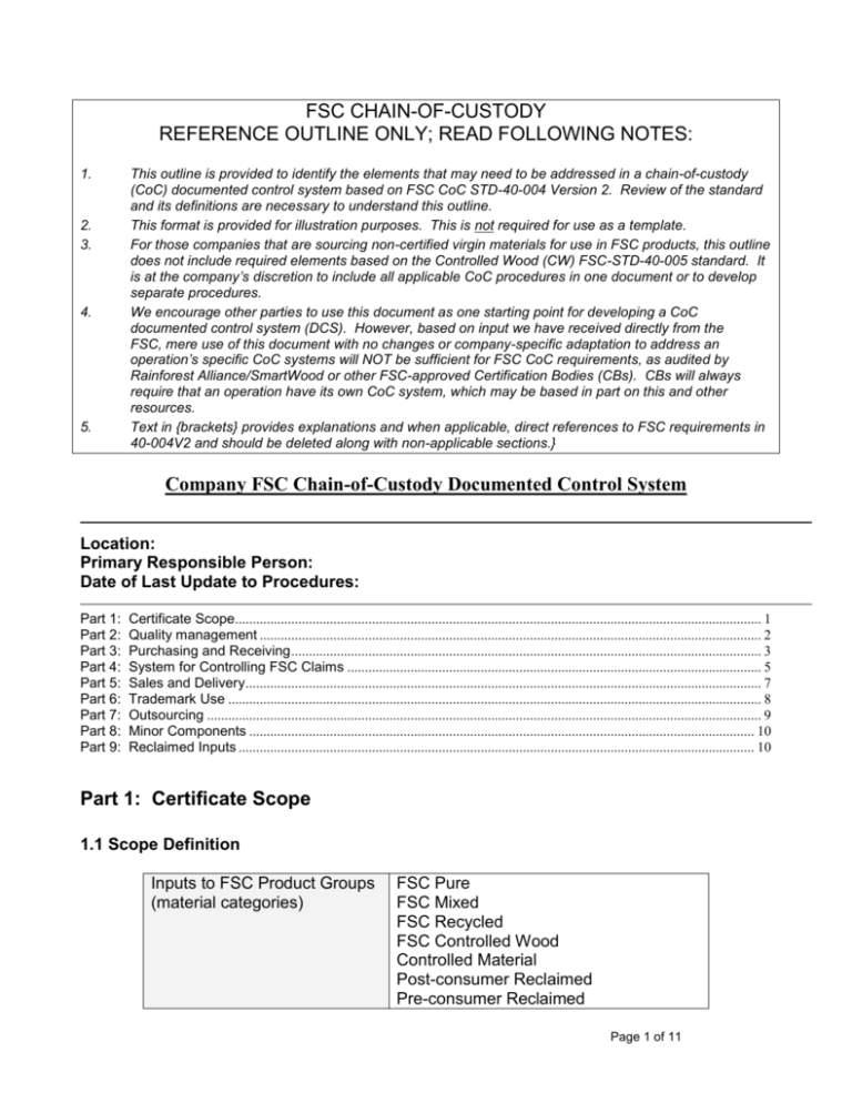 Part 4 System For Controlling FSC Claims Part 4 System For Controlling FSC Claims