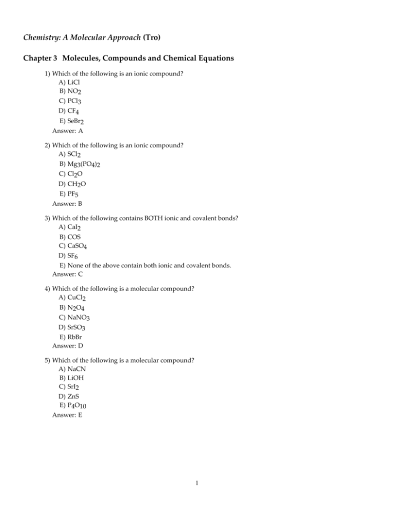Chapter 3 Review Sheet Chapter 3 Review Sheet