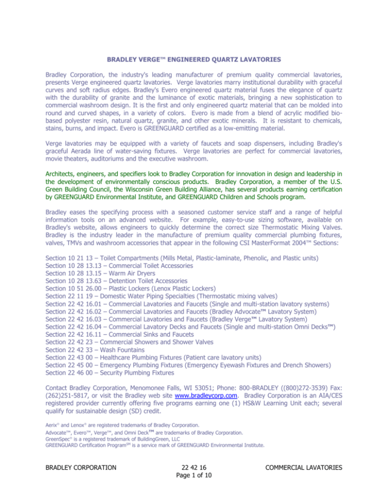 CSI 3-Part Spec Guideline Section 224216.03