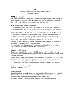 AVID Strategies for Reading: GIST
