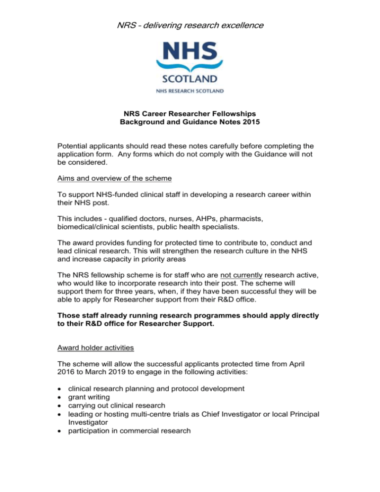 NRS Career Researcher - Chief Scientist Office