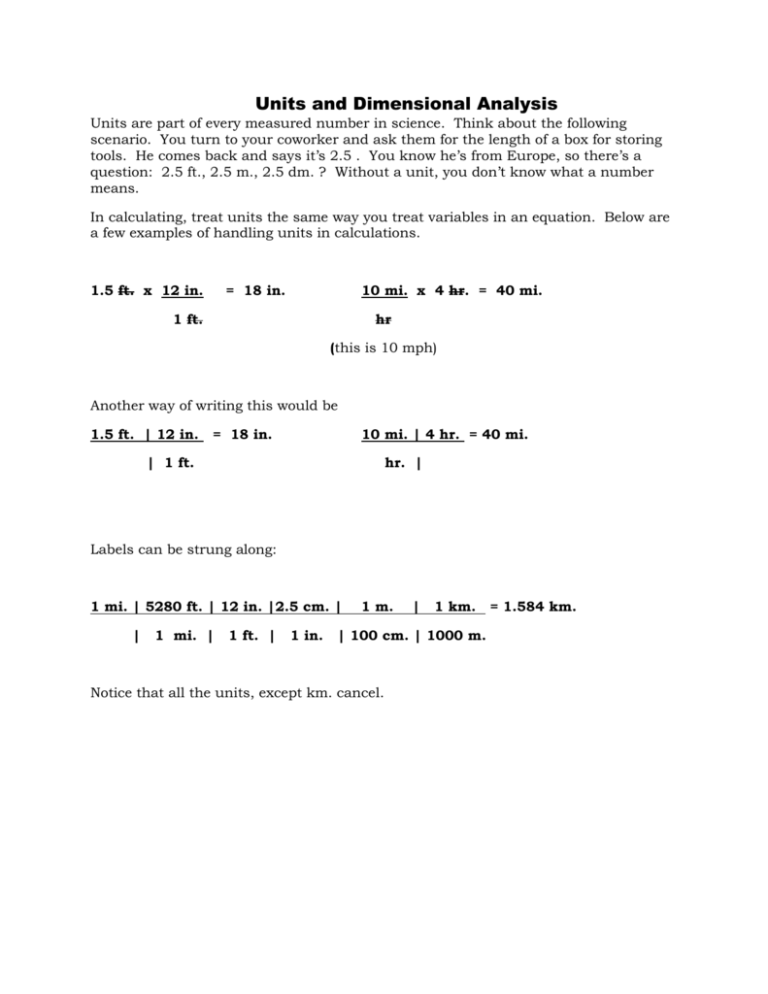 Units And Calculation Units And Calculation