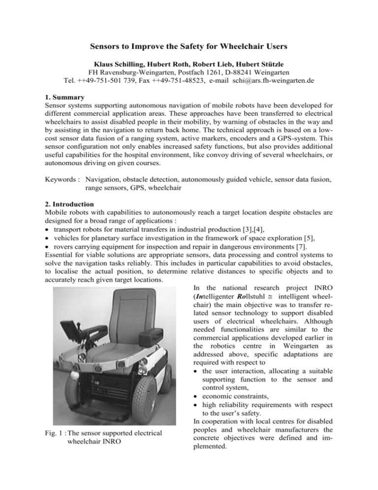 Sensors To Improve The Safety For Wheelchair Users Sensors To Improve The Safety For Wheelchair Users