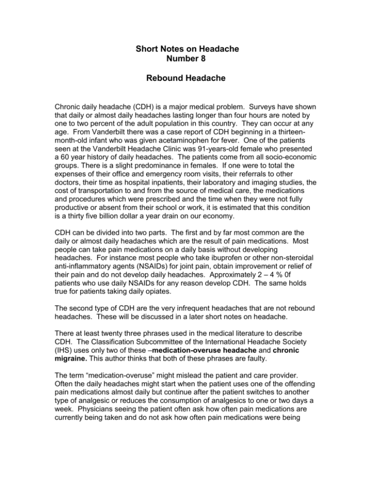 Short Notes On Headache