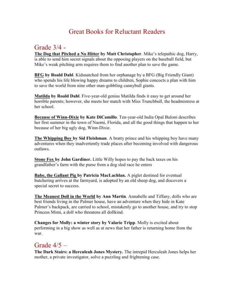 Great Books For Reluctant Readers