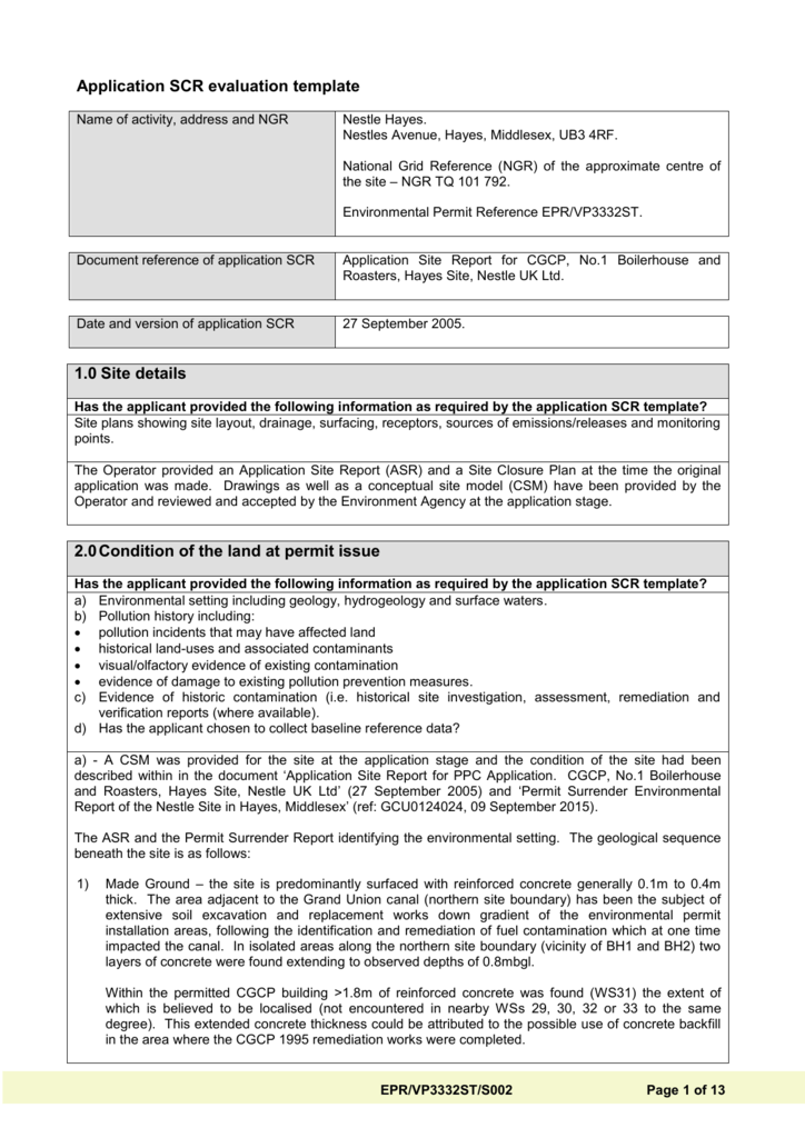 Condition Survey Report Template