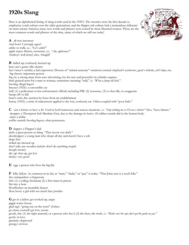 1920s Slang File