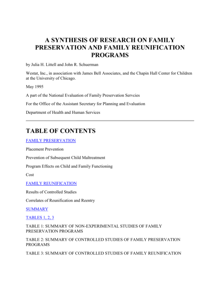 Research On Family Preservation Reunification Programs research-on-family-preservation-reunification-programs