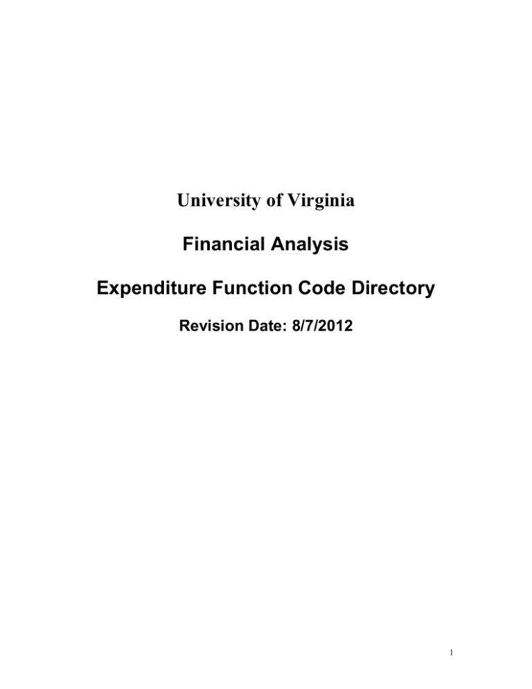 Expenditure Function Codes GA Expenditure Function Codes GA