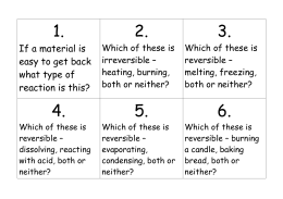 ReversIble and Irreversible Changes