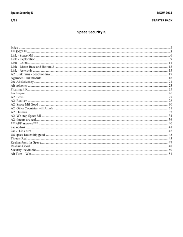 Space Security K - Open Evidence Archive