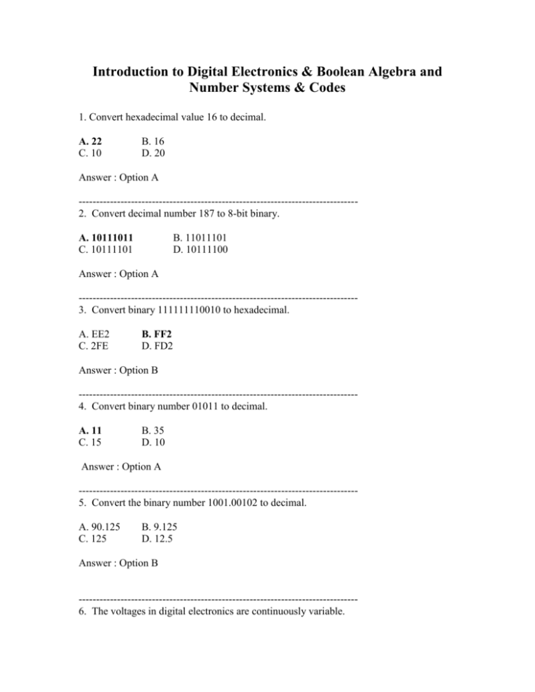 Convert Hexadecimal Value 16 To Decimal