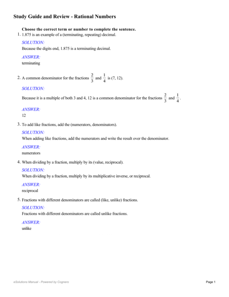 Study Guide And Review