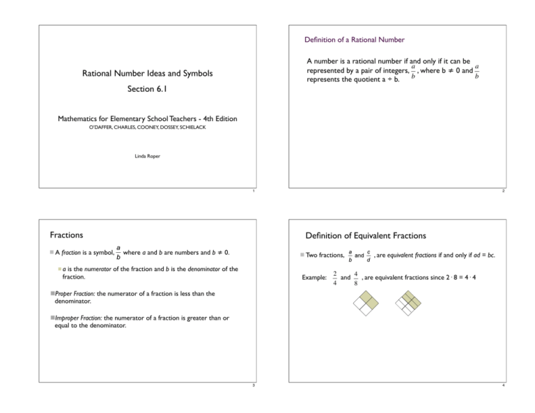 Section 6 1 Rational Number Ideas And Symbols Fractions