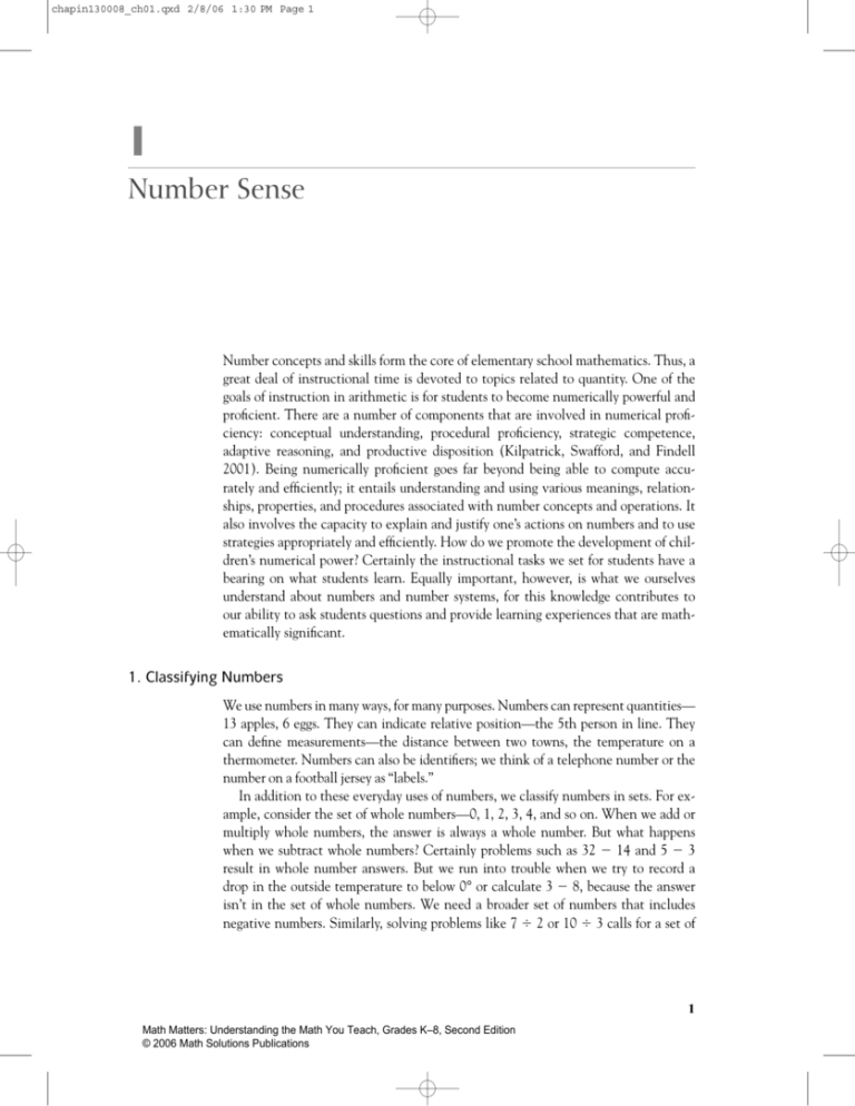 Number Sense Math Solutions