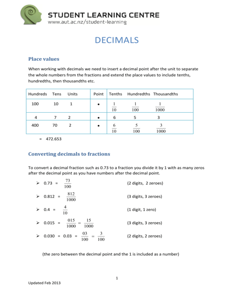 DECIMALS