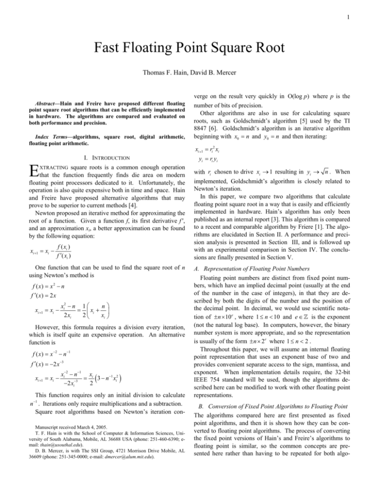 Fast Floating Point Square Root