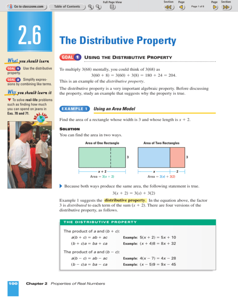 2 6 The Distributive Property