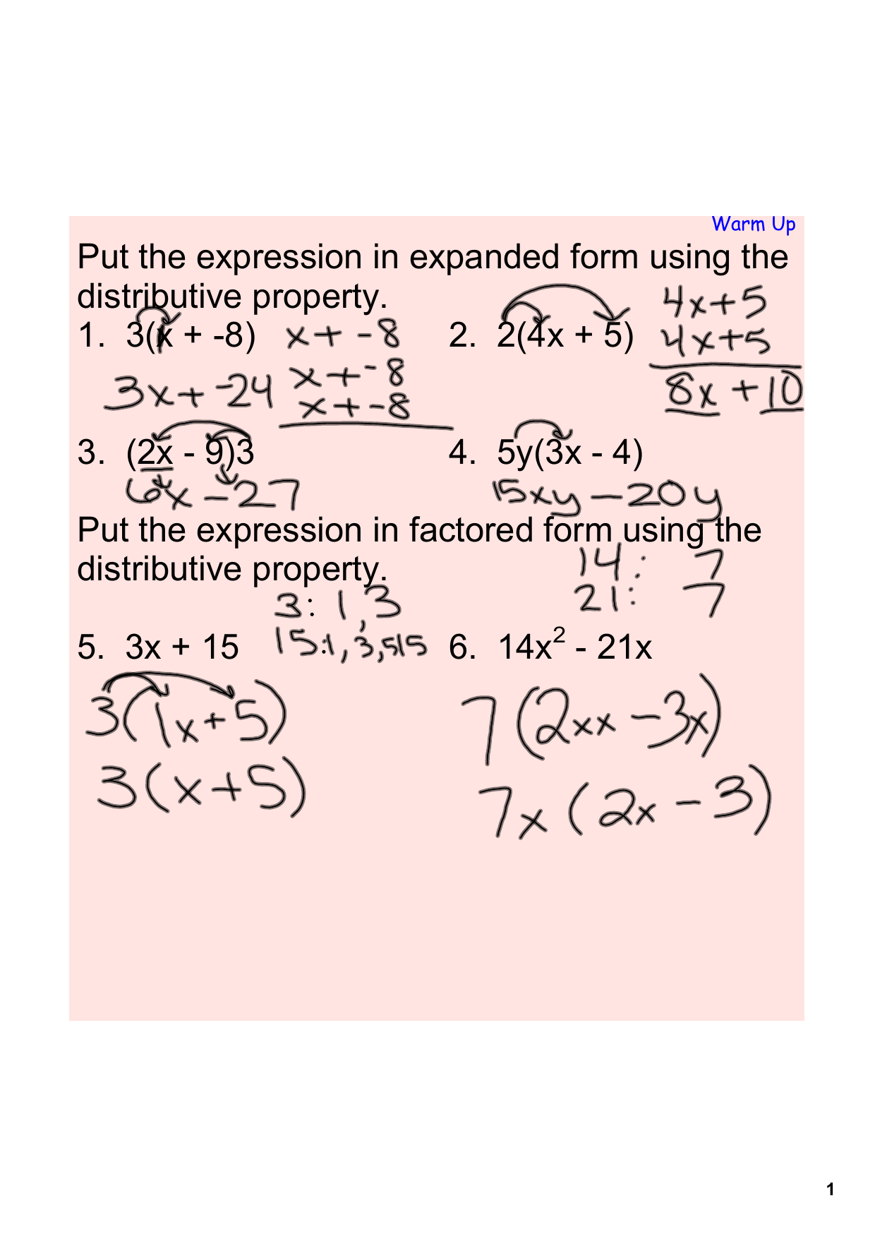 Put The Expression In Expanded Form Using The Distributive Property