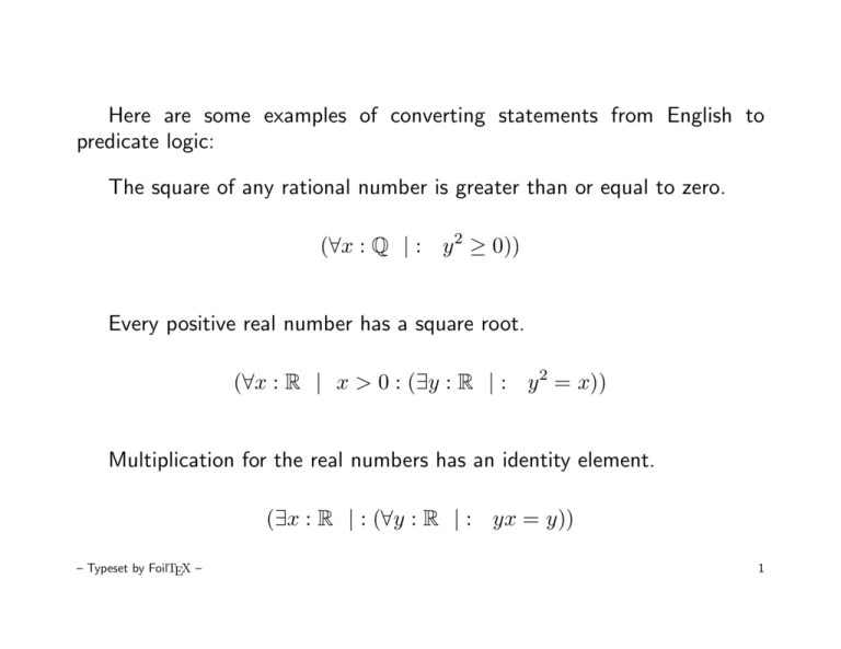 Translating English To Predicate Logic