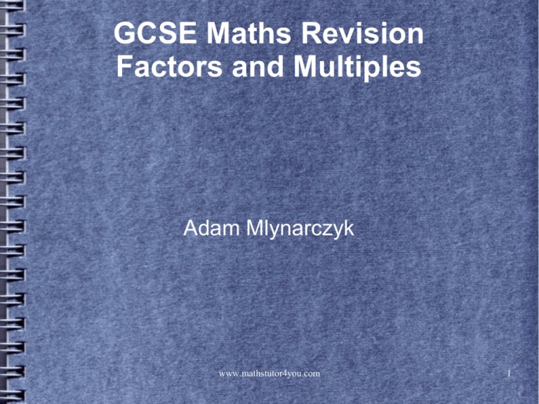 Factors And Multiples Of Numbers