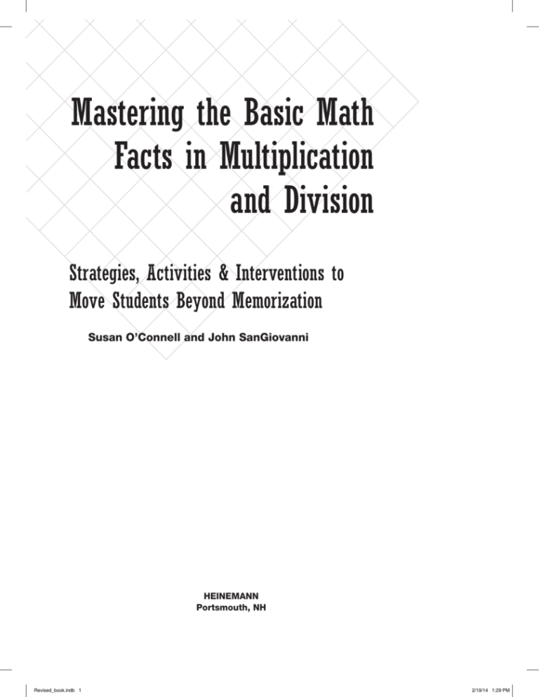 Mastering The Basic Math Facts In Multiplication And