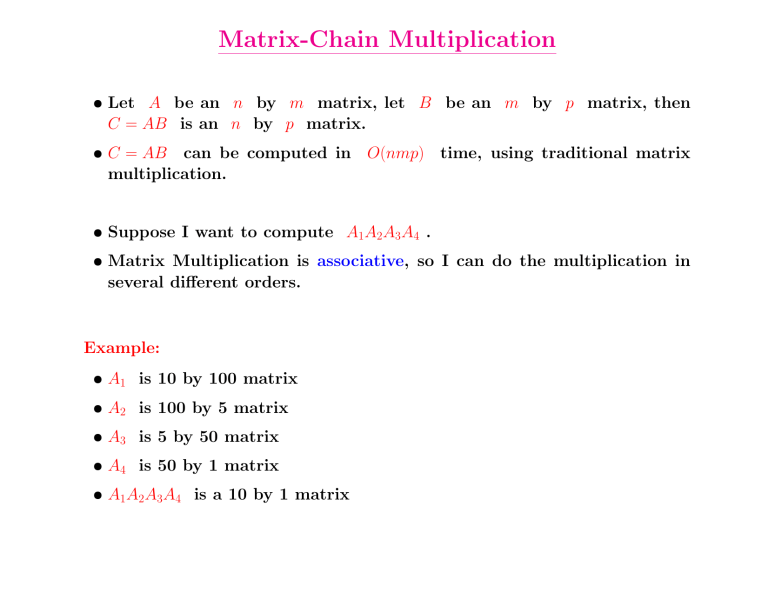 Matrix Chain Multiplication