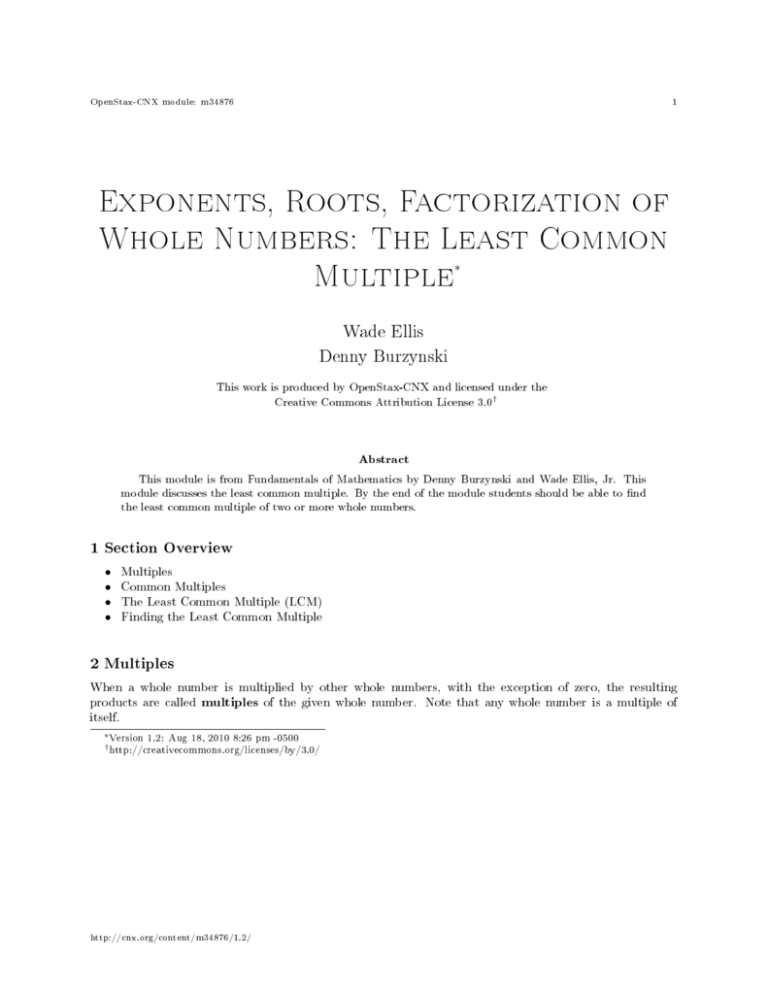 The Least Common Multiple