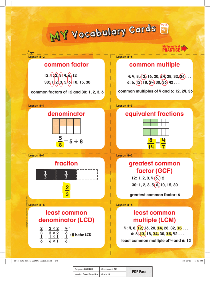 Least Common Multiple LCM Least Common Denominator LCD