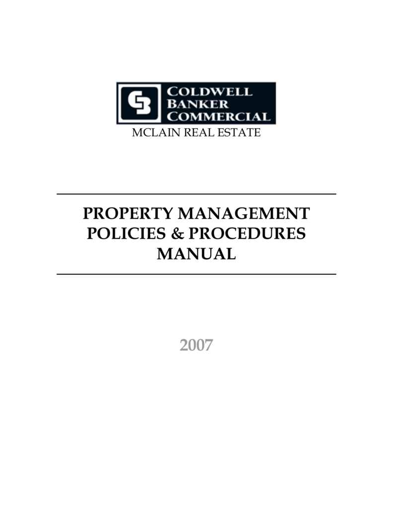 Property Management Policies Procedures Manual 2007 Property Management Policies Procedures Manual 2007