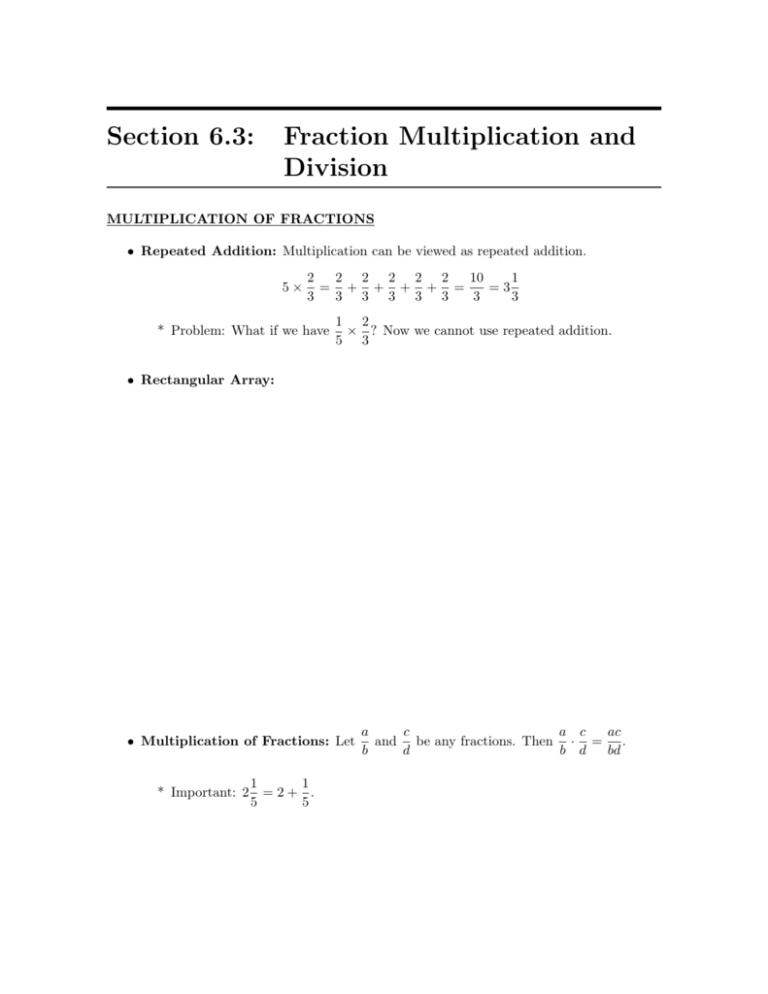 Section 6 3 Fraction Multiplication And Division